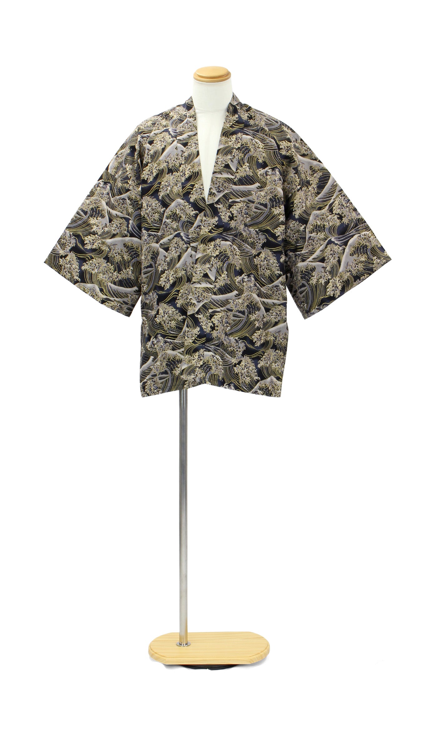 Gold-plated Happi Coat, Wave Black, Unisex – musubi-kyoto-｜Kimono&Yukata